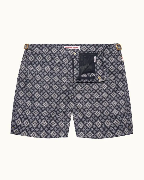 Orlebar Brown Mid-length Paisley Print Swim Shorts - Blue