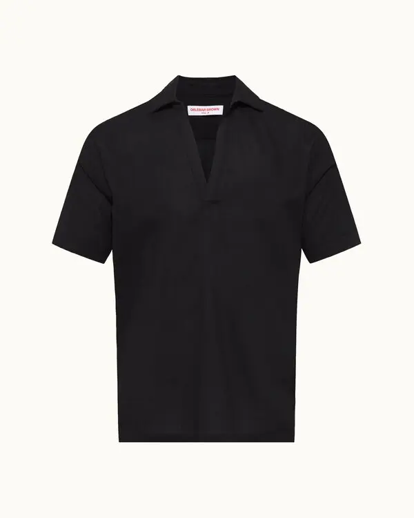 Orlebar Brown Relaxed Fit Short Sleeve Overhead Shirt - Black