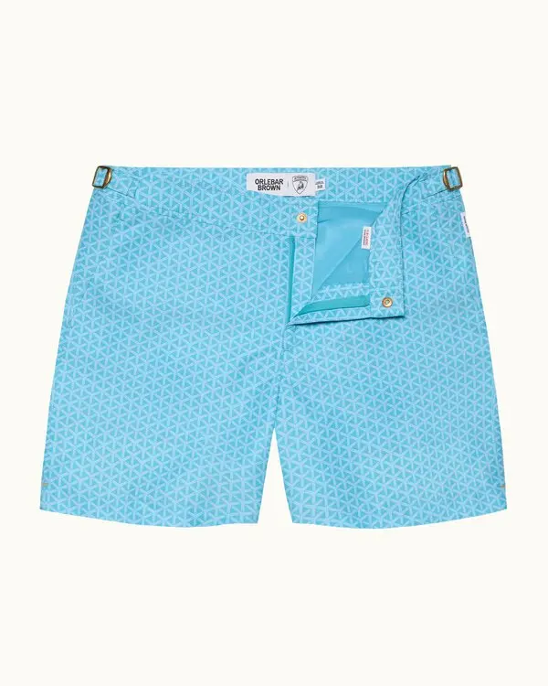 Orlebar Brown Automobili Lamborghini Geometric Print Mid-length Swim Shorts - Synth Blue