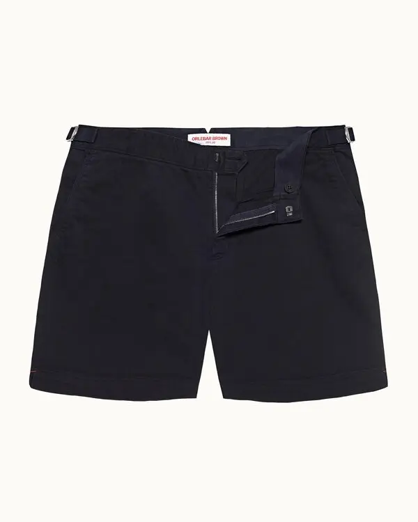 Orlebar Brown Dark Navy Stretch-cotton Mid-length Shorts
