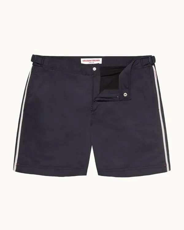 Orlebar Brown Mid-length Stretch Swim Shorts In Night Iris
