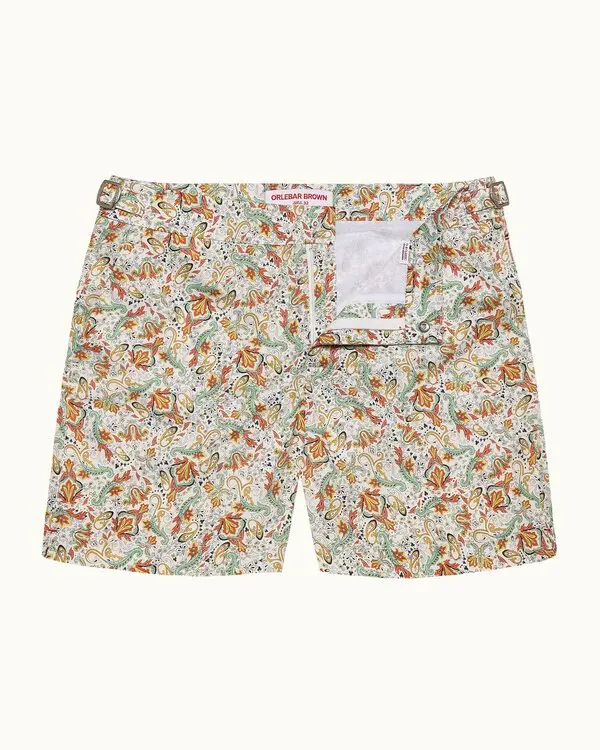 Orlebar Brown Mid-length Swim Shorts With Fairground Print - Multi/vermillion