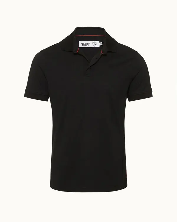 Orlebar Brown Automobili Lamborghini Claic Fit Jerey Polo Hirt - Black/summer Red