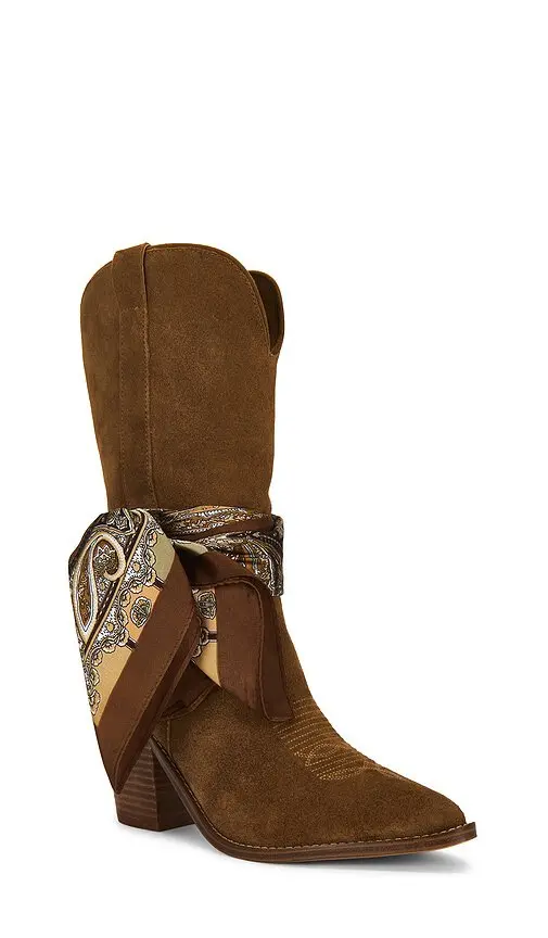 Steve Madden Sally Scarf Boots In Brown