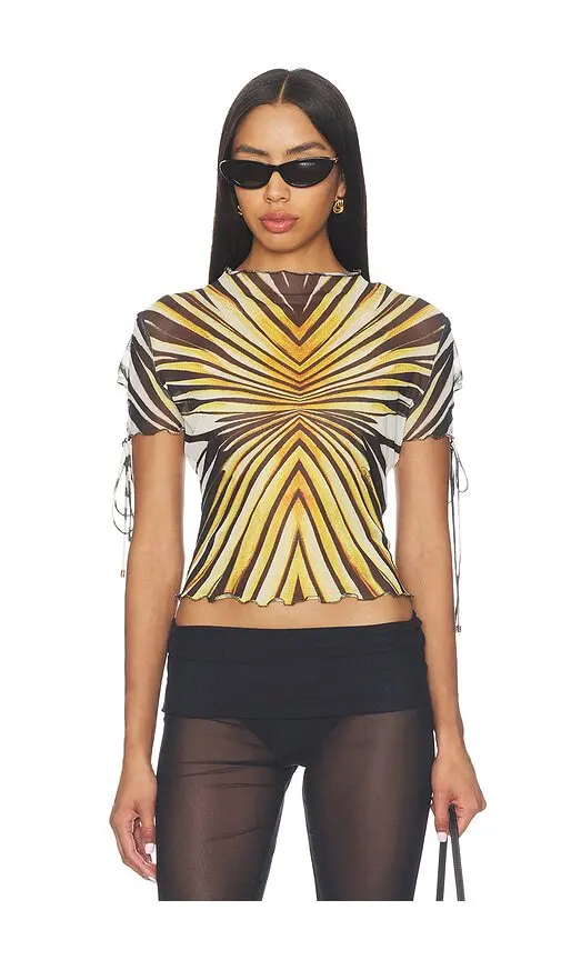 Roberto Cavalli Sheer Graphic Print T-shirt