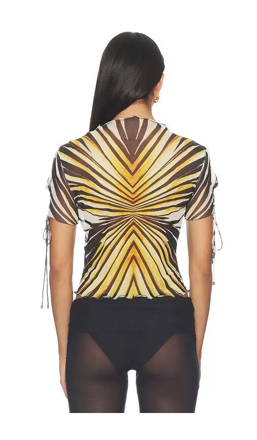 Roberto Cavalli Sheer Graphic Print T-shirt