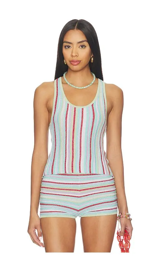 ASTA RESORT Striped Knit Tank - Multi Stripe