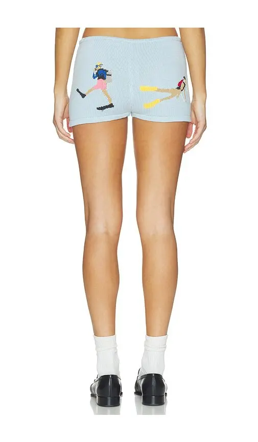 YELLOW THE LABEL Diver Knit Short In Baby Blue
