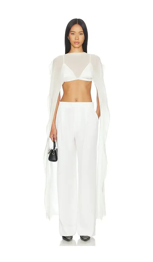 NONCHALANT LABEL Chiara Silk Bra & Top Set - Ivory