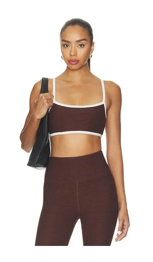 Year Of Ours Perfect Stretch Bralette In Brown - Choc & Shell