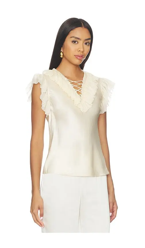 Ulla Johnson Ilyana Sleeveless Silk Top With Lace Up