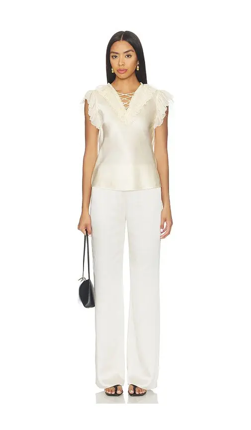 Ulla Johnson Ilyana Sleeveless Silk Top With Lace Up