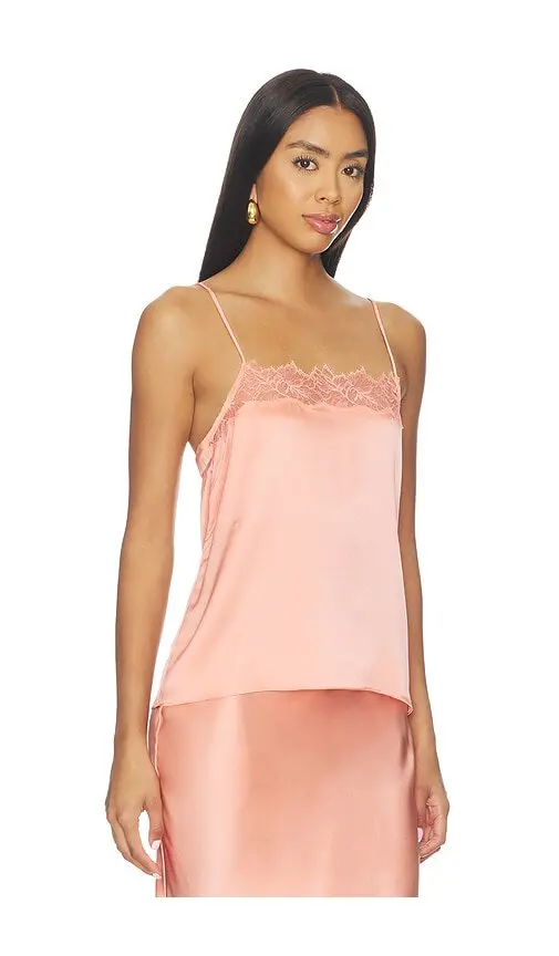 Sablyn Haya Lace Trim Square Neck Cami In Pink