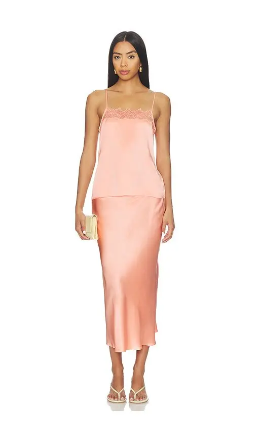 Sablyn Haya Lace Trim Square Neck Cami In Pink