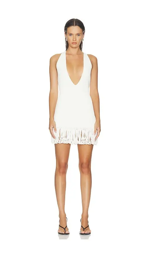 HAELO Draped Loop Mini Dress - Ivory