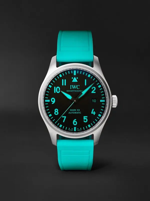IWC SCHAFFHAUSEN Pilot's Mark Xx Automatic 40mm Titanium And Rubber Watch - Blue
