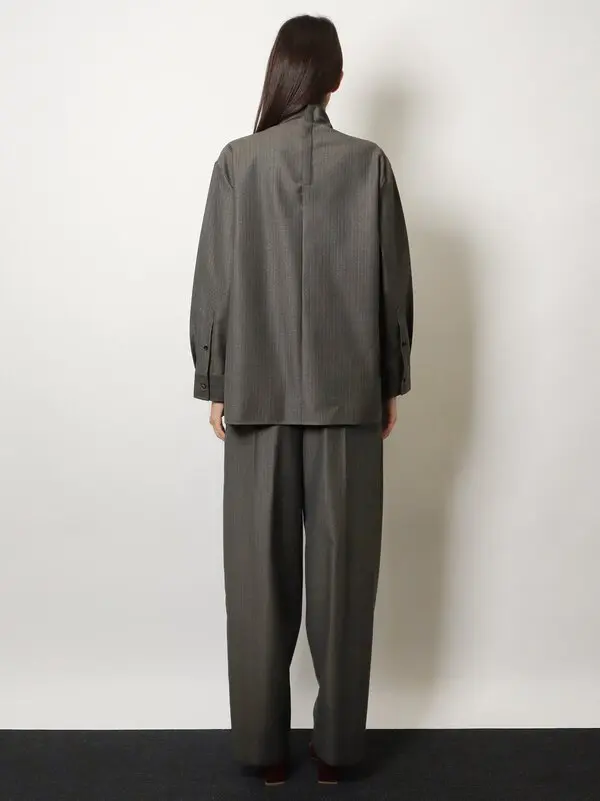 Bottega Veneta Wool And Mohair Striped Shirt - Grey