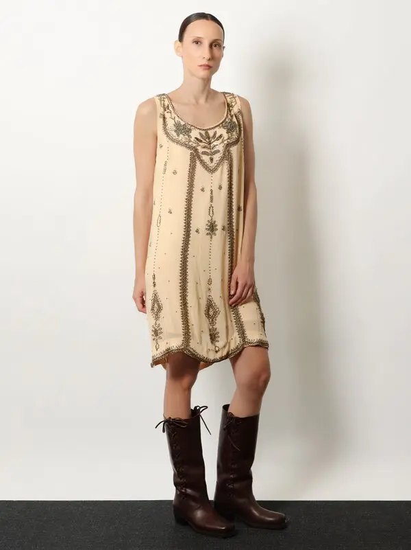 SCARLETT POPPIES Anabel Viscose Dress With Beaded Embroidery