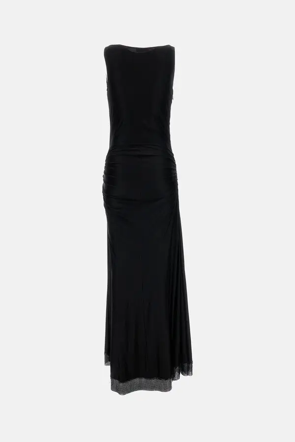 Rabanne Sleeveless Maxi Jersey Dress With Sequin Embellishment - Nero