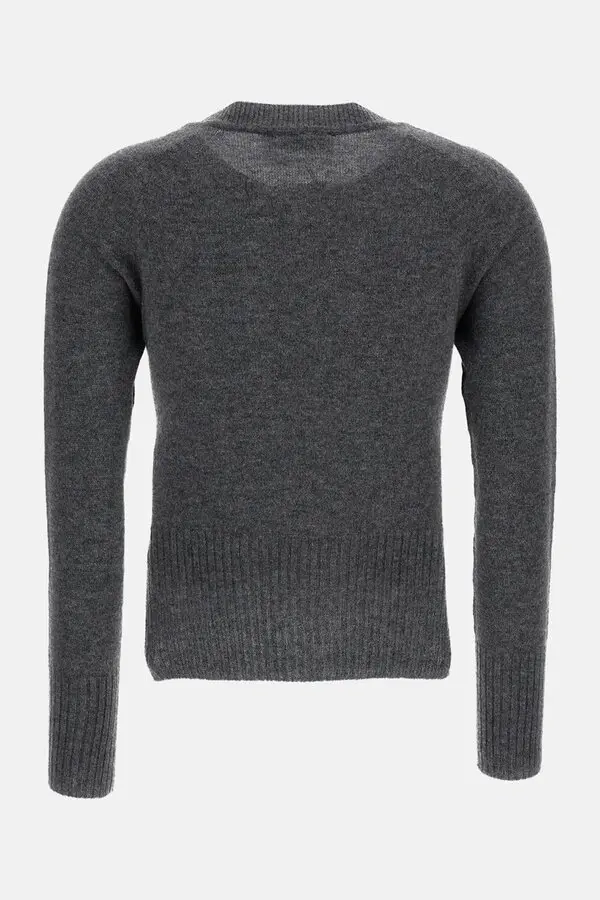 Simone Rocha Short Cardigan With Embroidered Crystals - Grigio