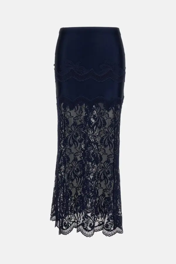Rabanne Lace Midi Skirt - Blu