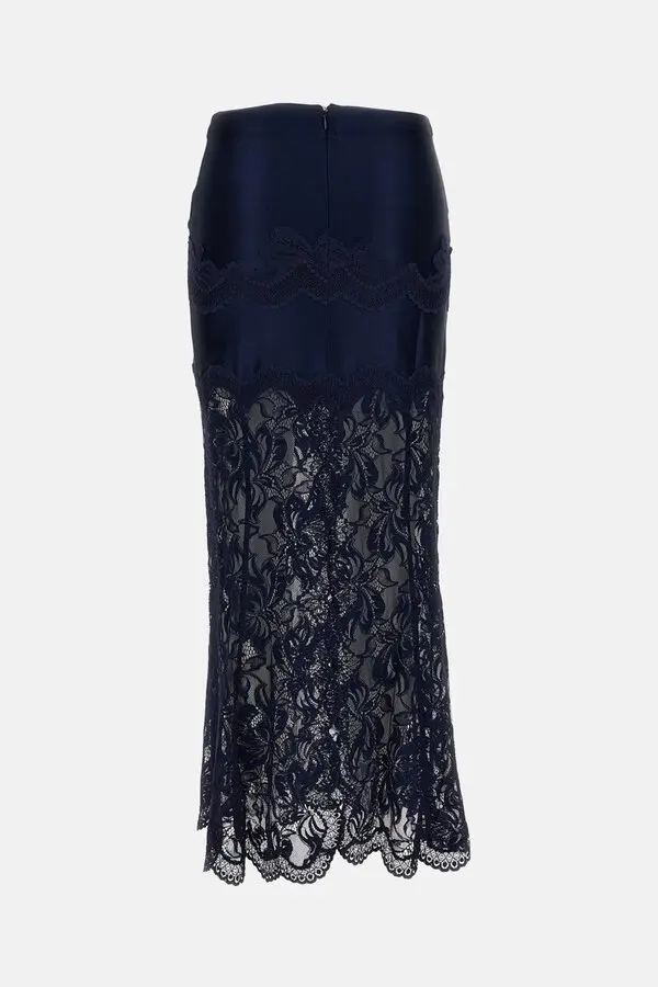 Rabanne Lace Midi Skirt - Blu