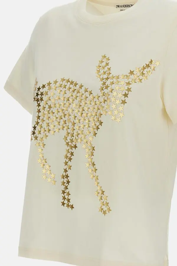 JW Anderson Animal Stars" Graphic T-shirt - Beige