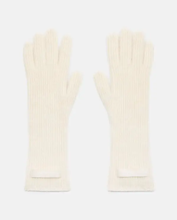 Jacquemus Long Gloves With Logo Detail - Bianco