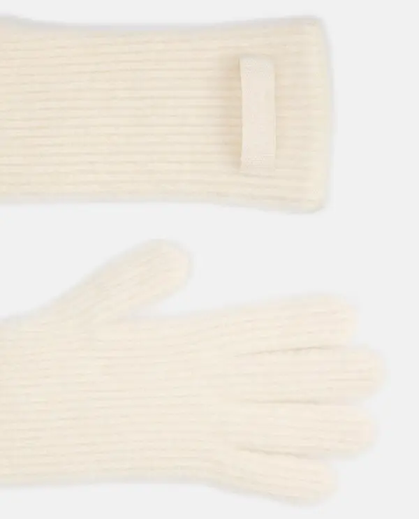 Jacquemus Long Gloves With Logo Detail - Bianco
