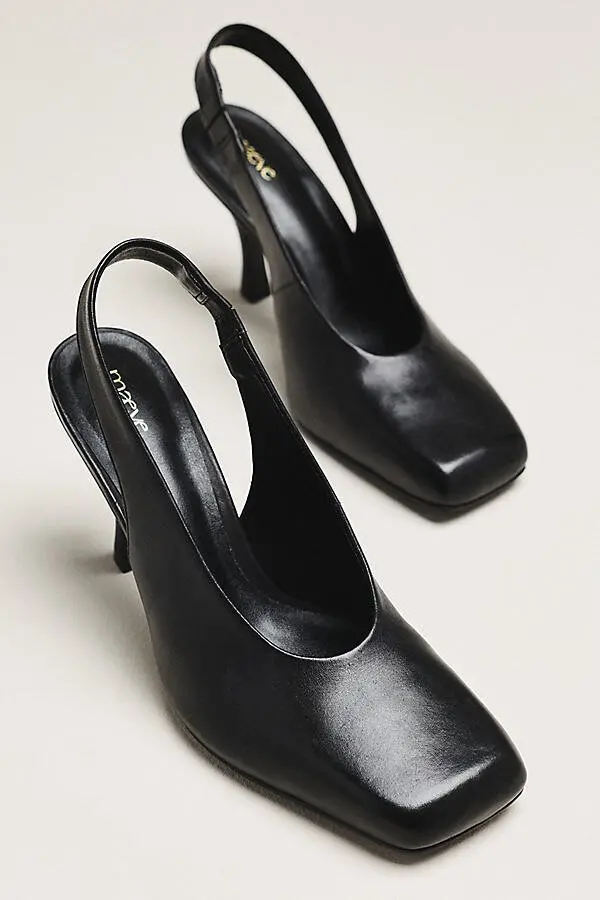 Maeve Square-toe Slgback Pumps - Black