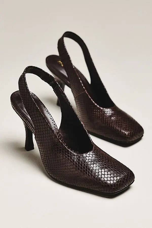 Maeve Square-toe Slgback Pumps - Snake
