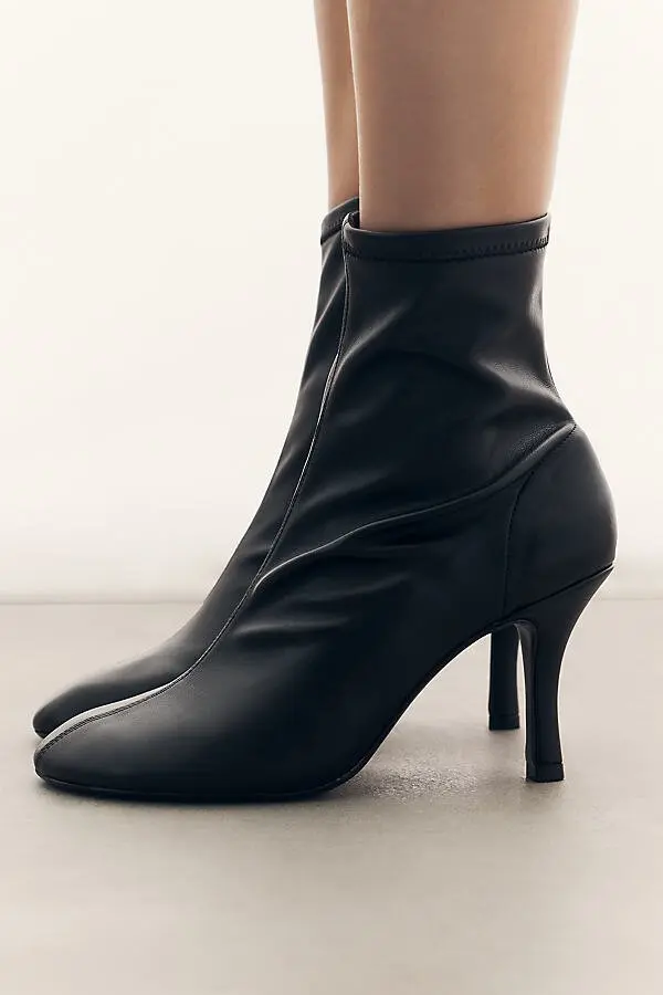 Maeve Round-toe Sock Boots - Black