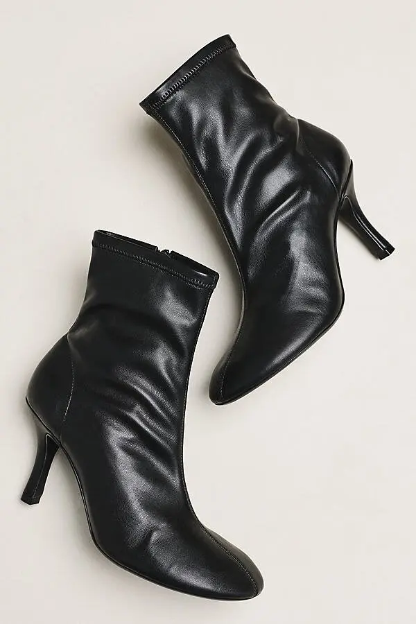 Maeve Round-toe Sock Boots - Black