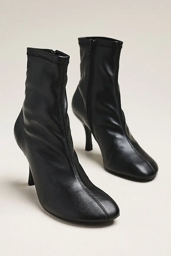 Maeve Round-toe Sock Boots - Black