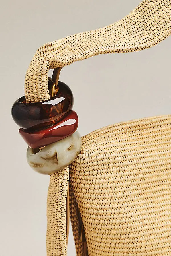 Dolce Vita Kalen Raffia Beaded Slouchy Bag