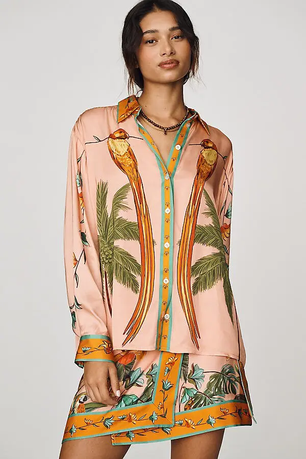 Farm Rio Birds Buttondown Shirt