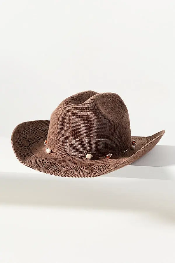WYETH Beaded Nubby Rancher Hat - Chocolate