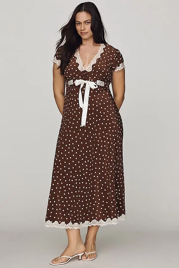 Rixo Marlice Silk Polka Dot Maxi Dress