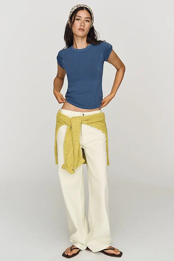 PILCRO Cotton Slim Sporty Tee - True Blue