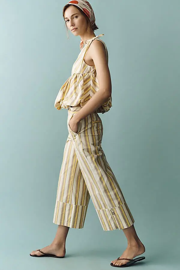 Maeve Carnival Bubble Pants - Yellow Stripe