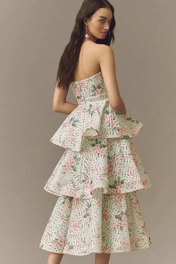 Mac Duggal Strapless Floral Dress