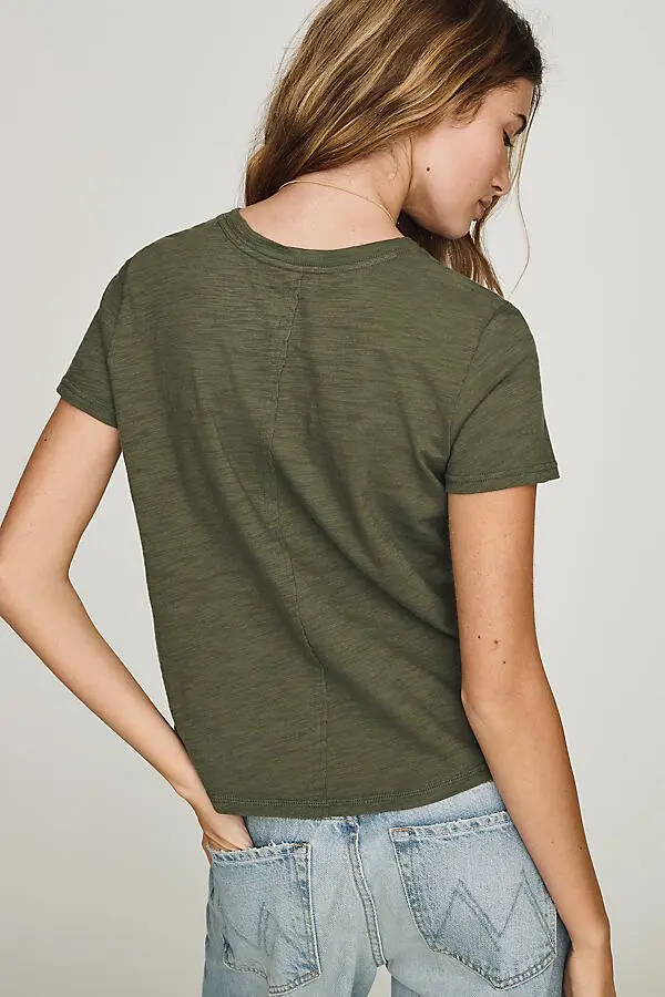 PILCRO Bennie Cotton Slim Crew Neck Tee