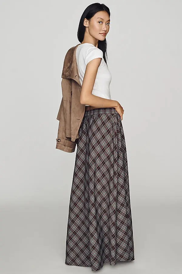 DOLAN LEFT COAST Checked Maxi Skirt