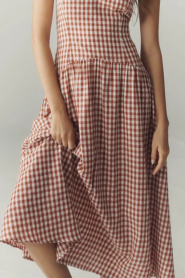 RAISONNEL Ggham Midi Dress