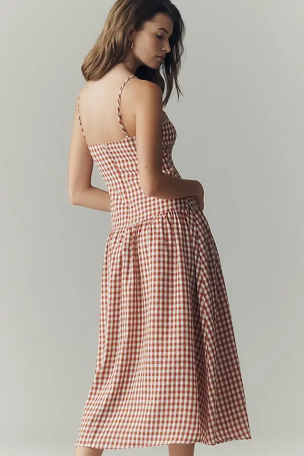 RAISONNEL Ggham Midi Dress