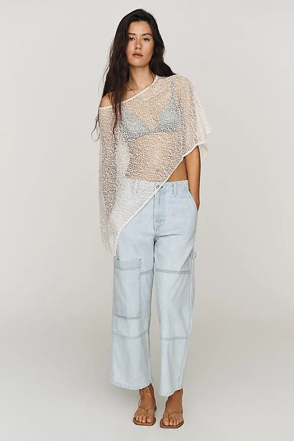 ASKK NY High-rise Cropped Carpenter Jeans - Pool Boy
