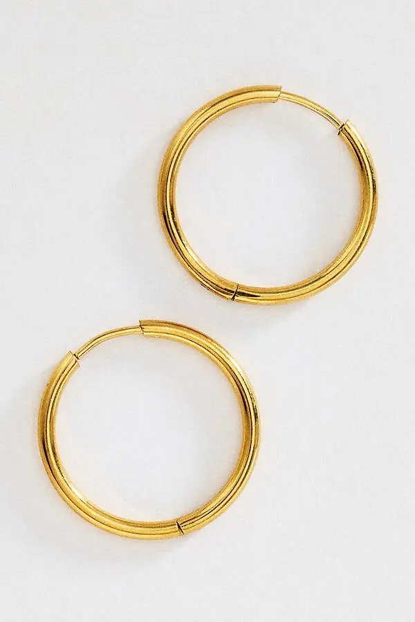 Anthropologie Water Resistant Classic Hoop Earrgs