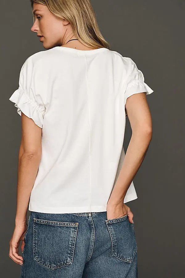 NATION LOS ANGELES Arline Top With Ruffled Sleeves