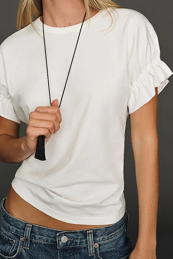 NATION LOS ANGELES Arline Top With Ruffled Sleeves