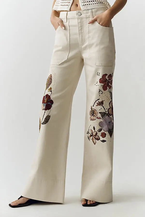 PILCRO Rylan High-rise Relaxed Flared Jeans